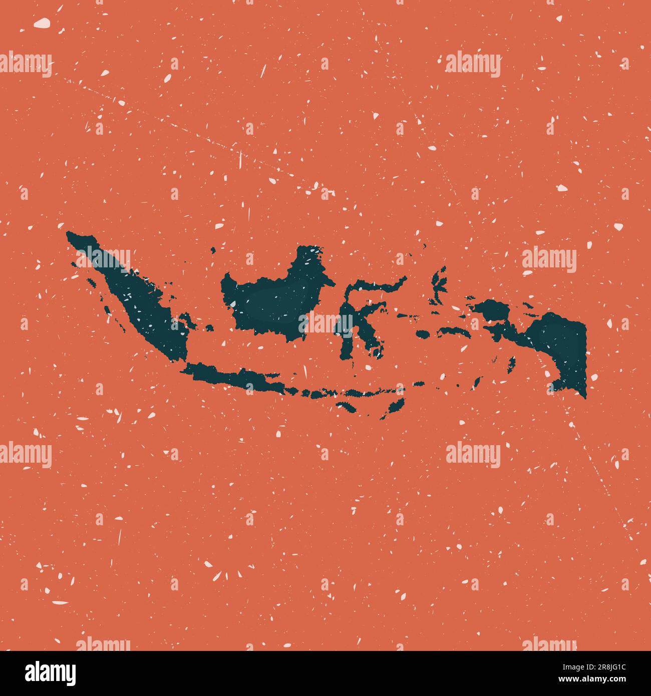 Indonesia vintage map. Grunge map of the country with distressed ...