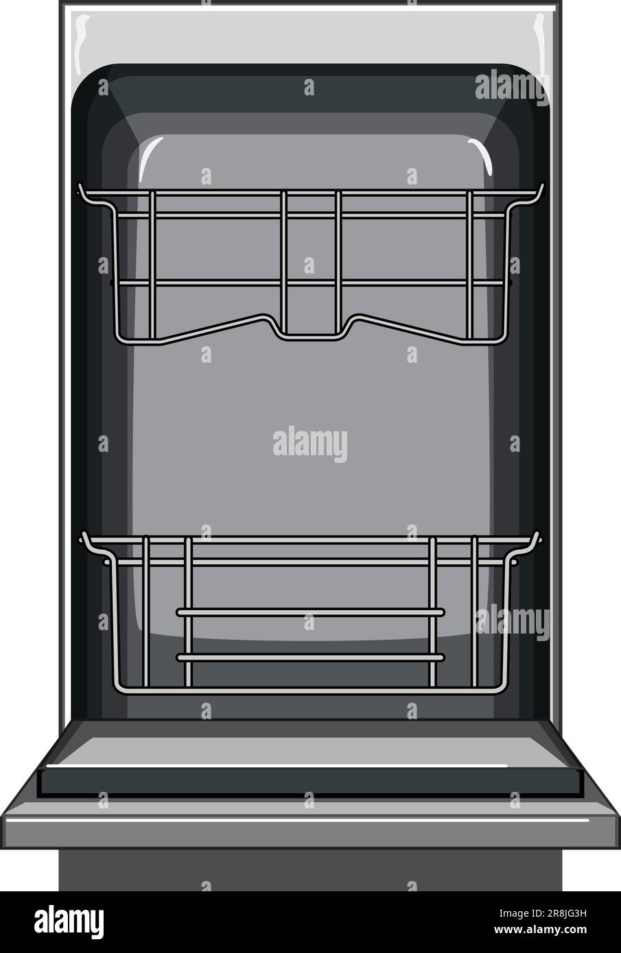 plate dishwasher kitchen cartoon vector illustration Stock Vector Image ...