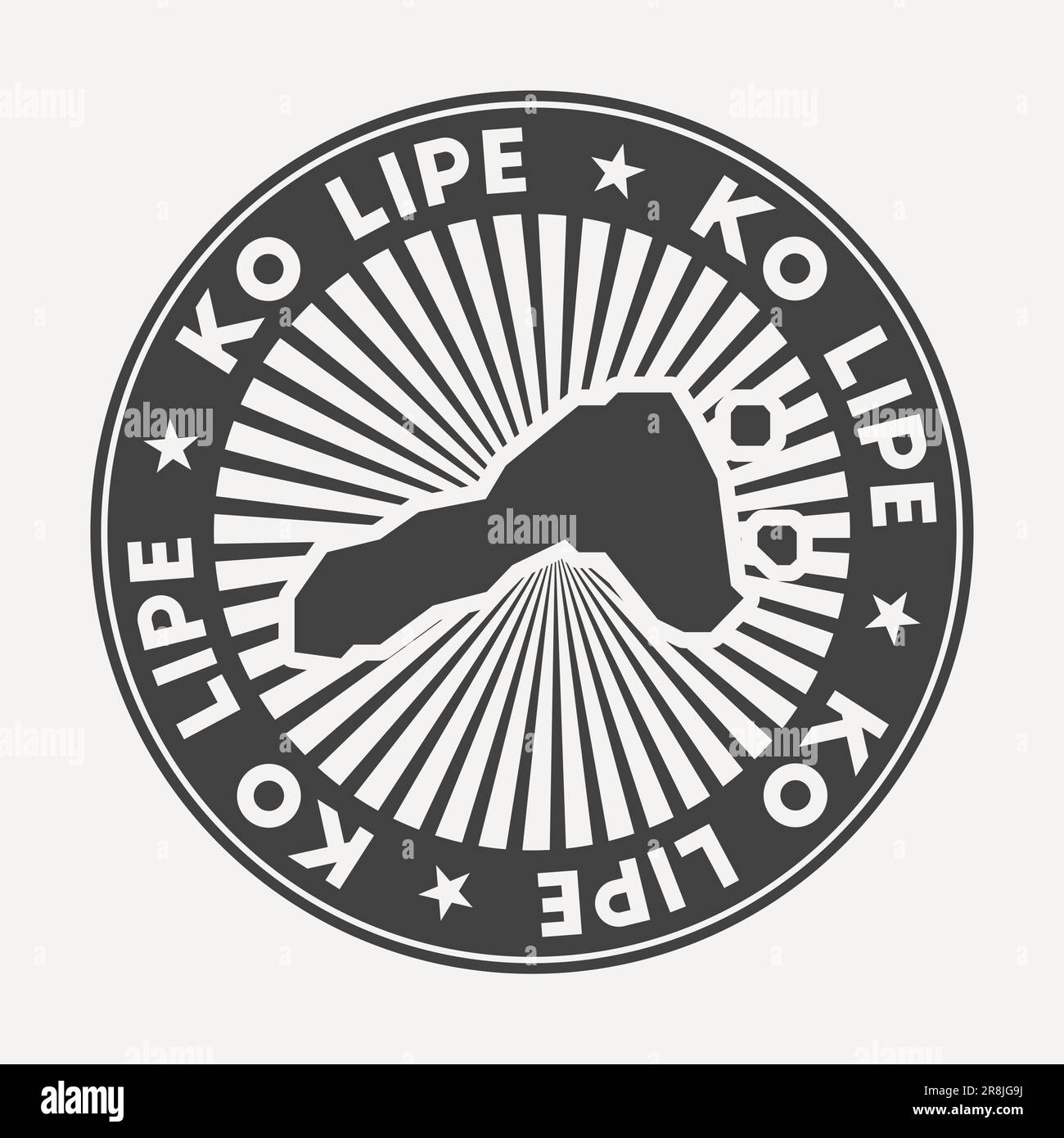 Ko Lipe round logo. Vintage travel badge with the circular name and map ...