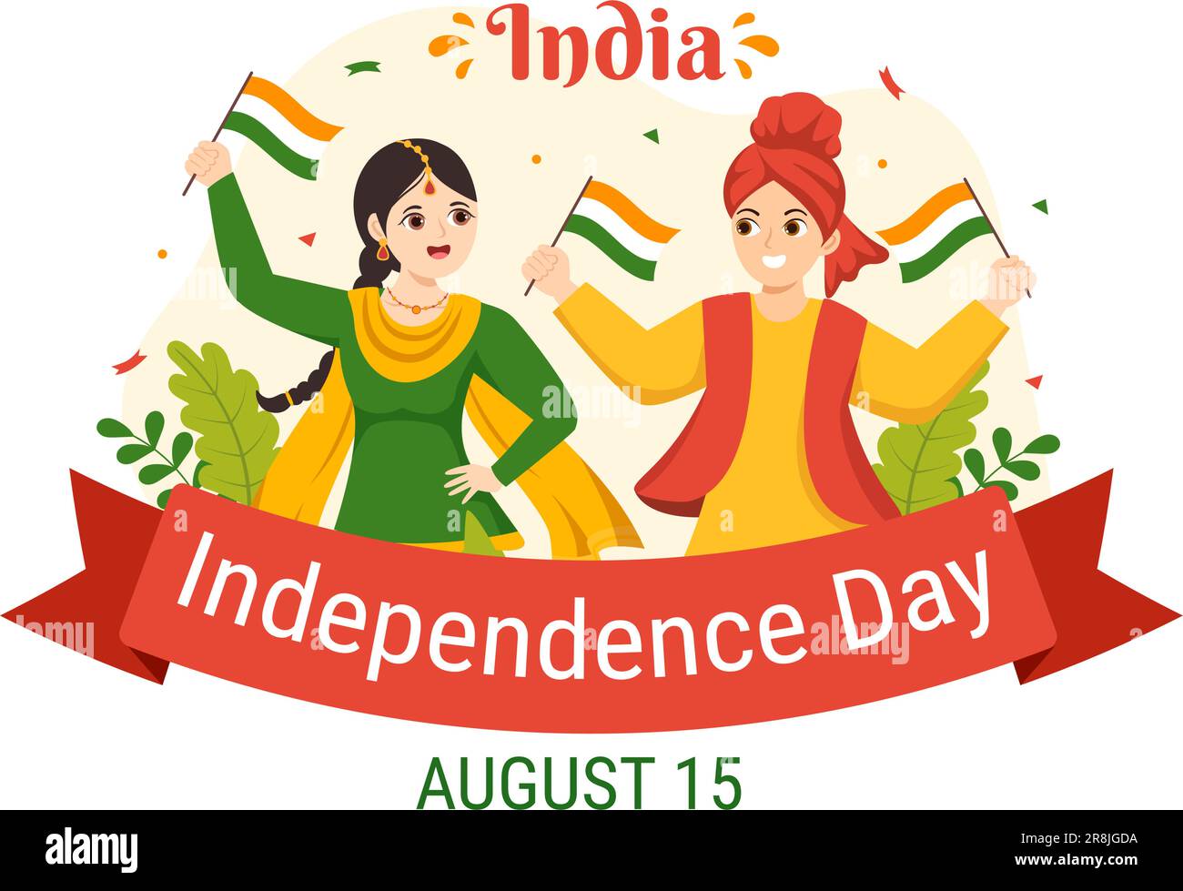 Happy Independence Day India Vector Illustration on 15 August with ...