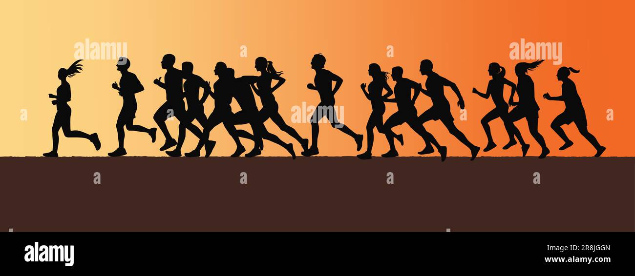 People running silhouette, running contest Stock Vector Image & Art - Alamy