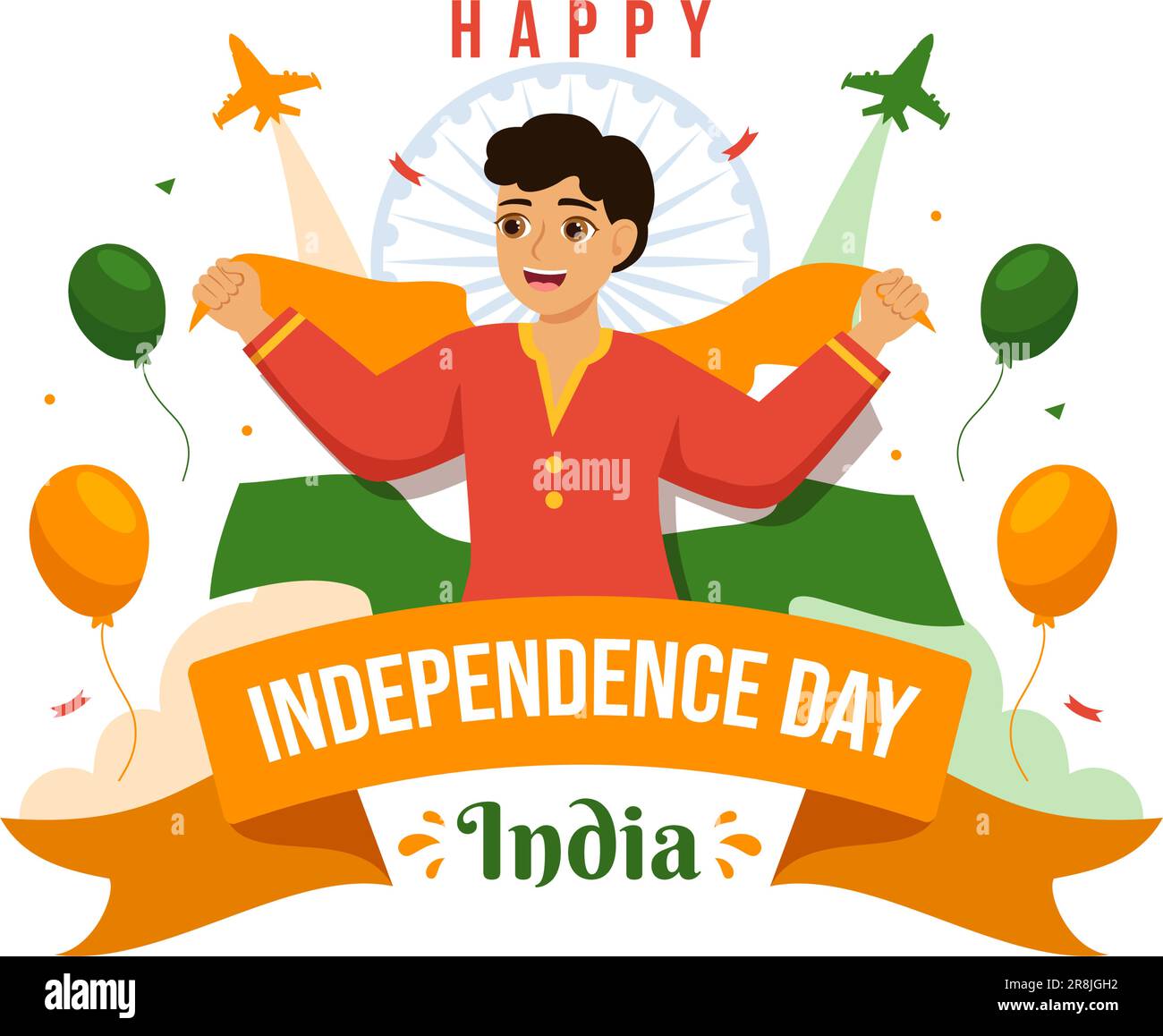 Indian flag hand drawn Cut Out Stock Images & Pictures - Alamy