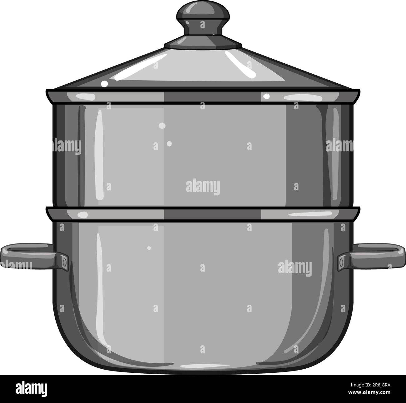 steel double boiler pan cartoon vector illustration Stock Vector Image ...