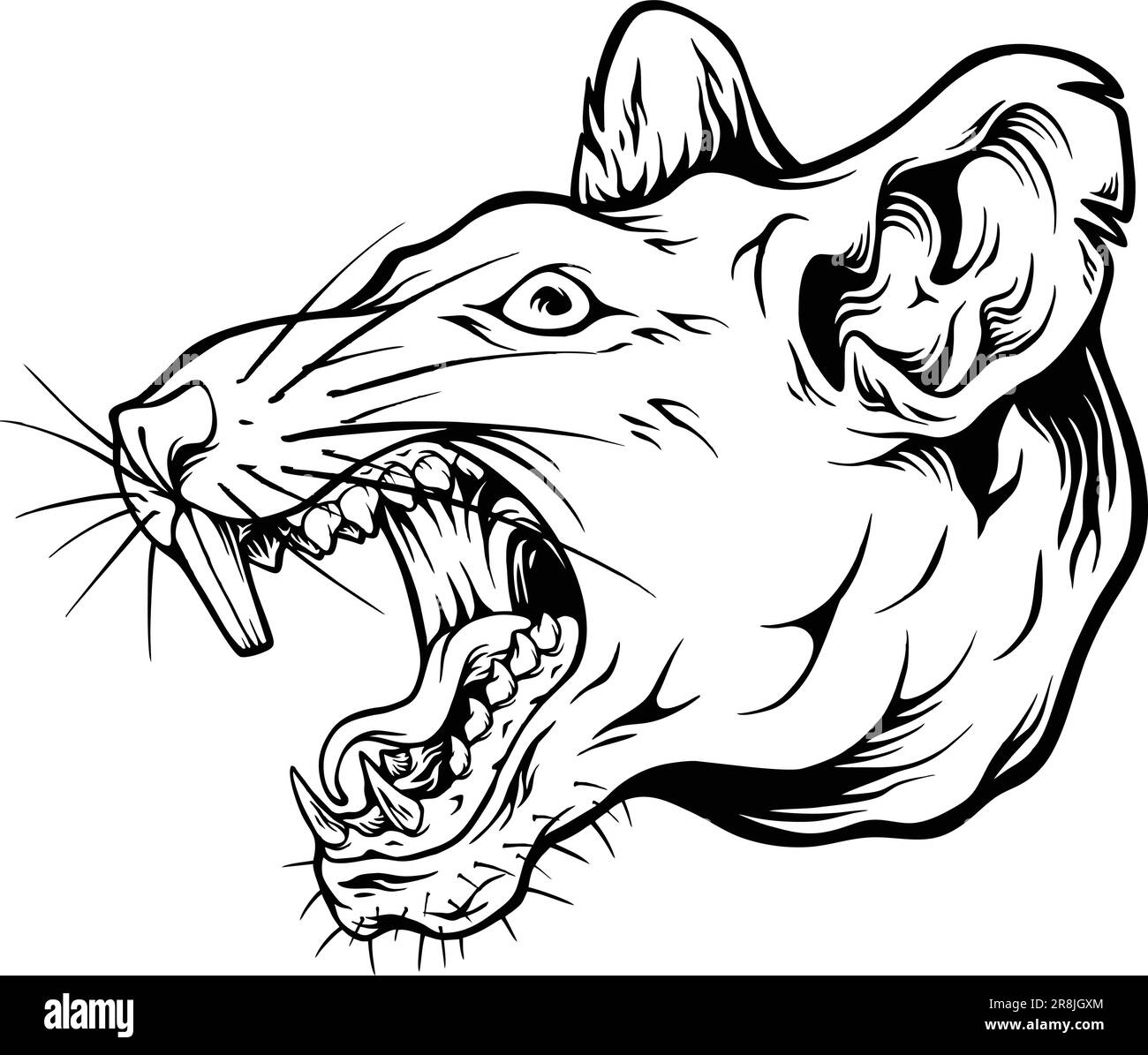 Fury unleashed angry rat monster outline vector illustrations for your ...