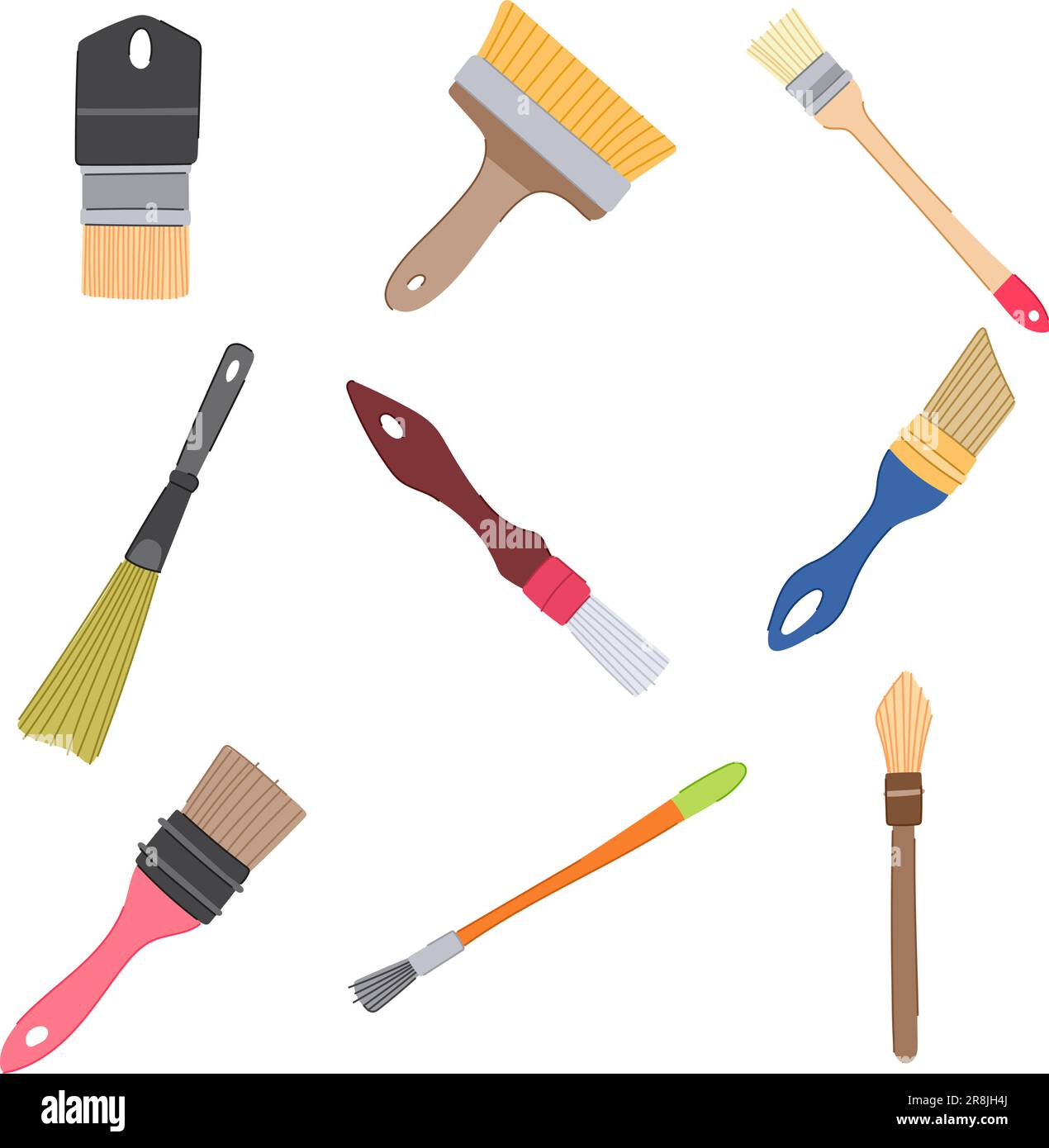 brush paint tool set cartoon vector illustration Stock Vector Image ...