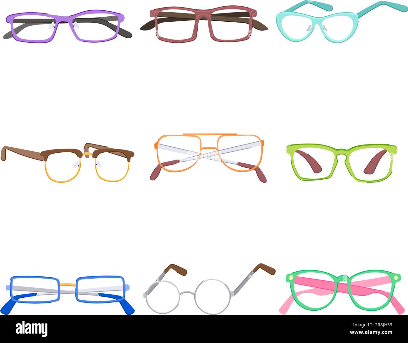 computer glasses set cartoon vector illustration Stock Vector Image ...