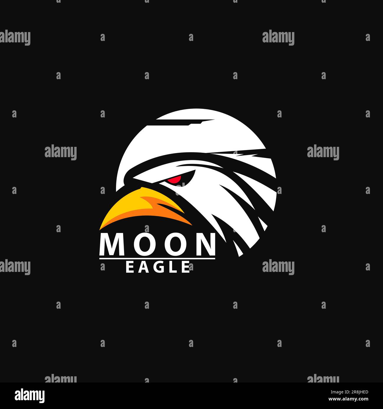 circle eagle falcon hawk bird head logo template illustration ...