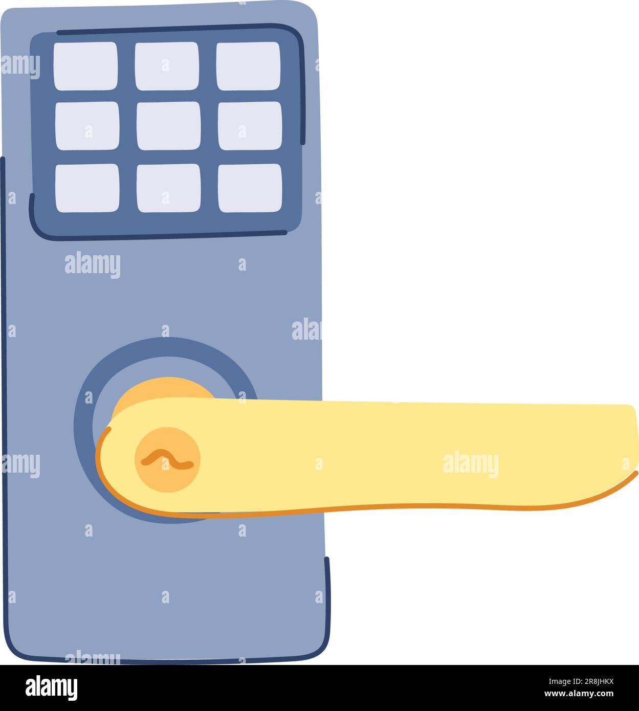 entrance door handle cartoon vector illustration Stock Vector Image ...