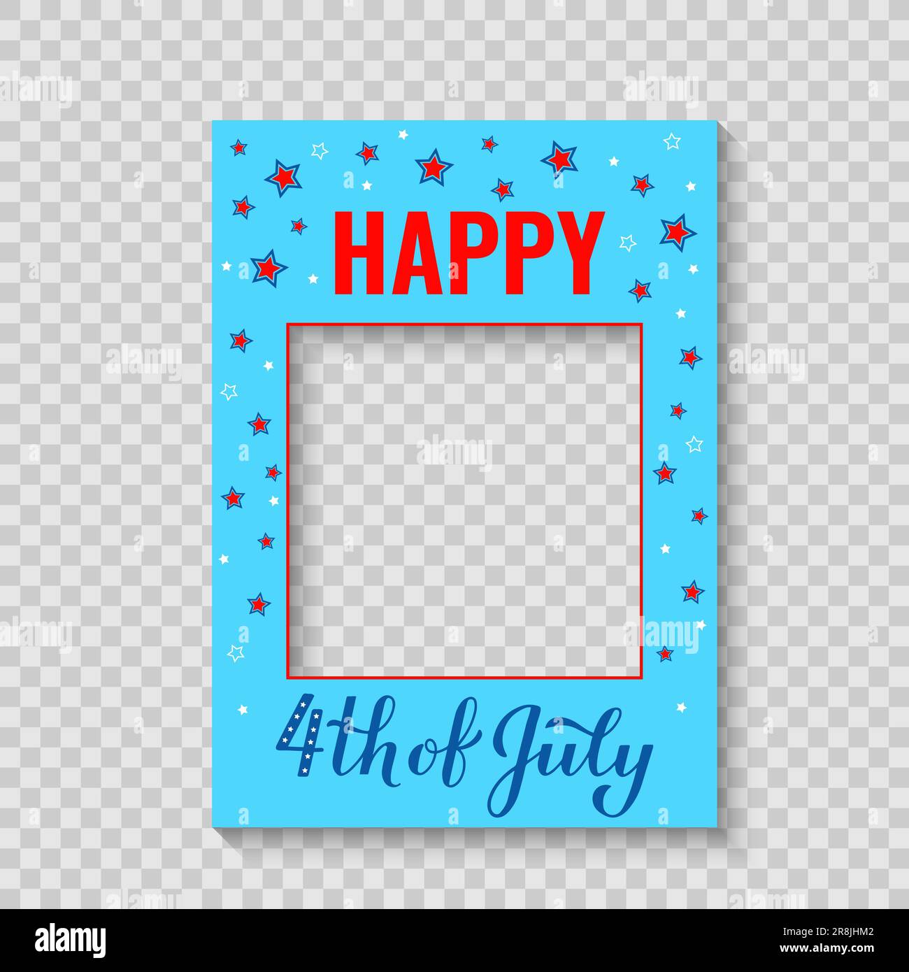 Happy 4th of July photobooth frame. Patriotic photo booth props. Vector ...