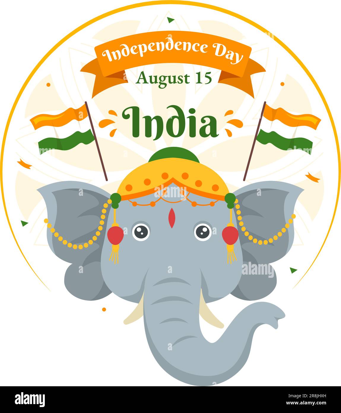 Happy Independence Day India Vector Illustration on 15 August with ...