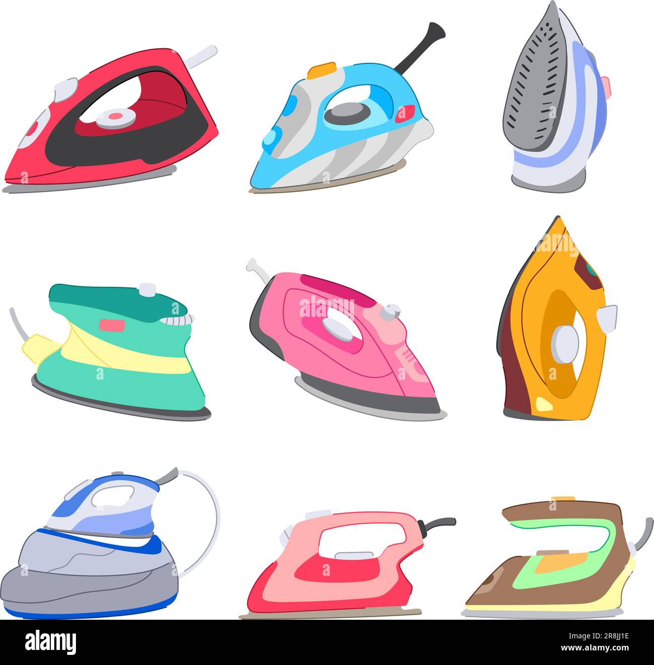 iron laundry set cartoon vector illustration Stock Vector Image & Art ...