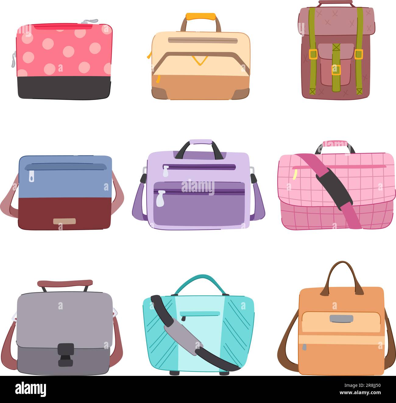 laptop bag set cartoon vector illustration Stock Vector Image & Art - Alamy