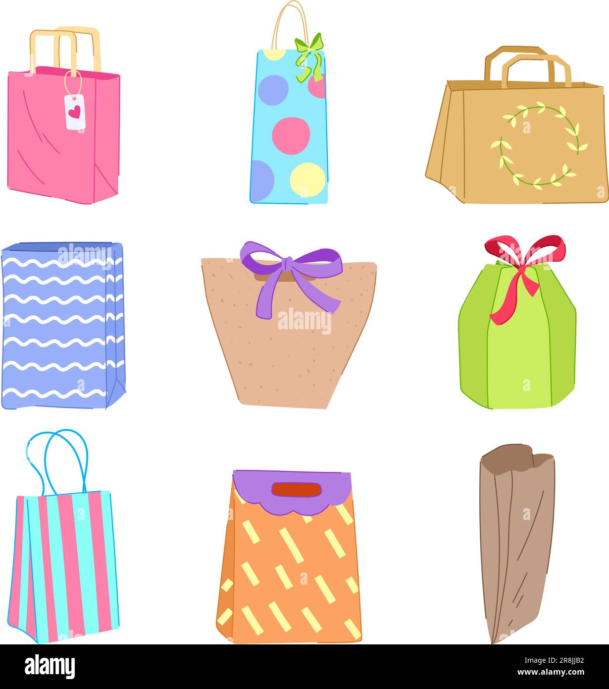 paper bag set cartoon vector illustration Stock Vector Image & Art - Alamy
