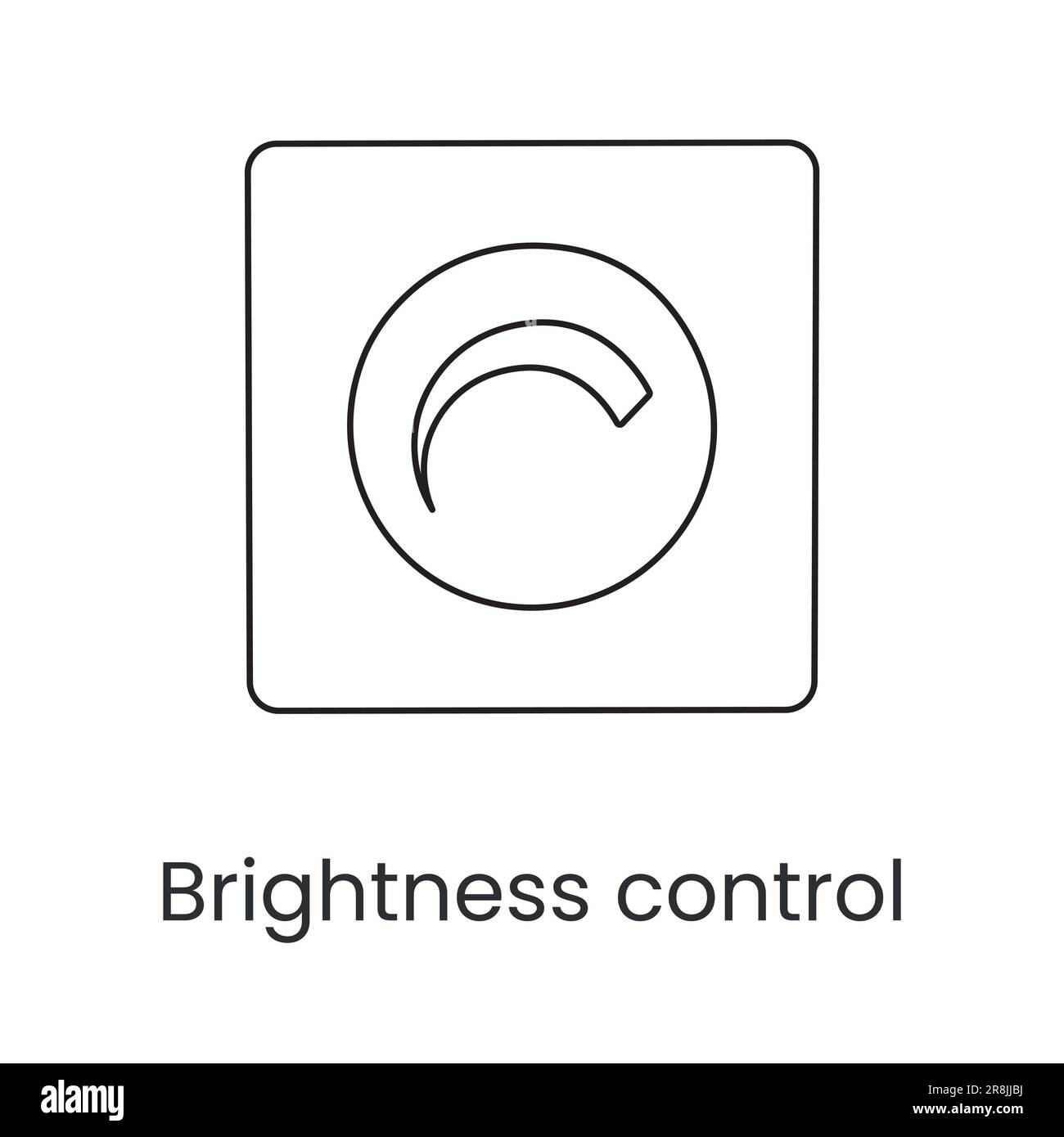 Vector line icon representing a brightness control Stock Vector Image ...