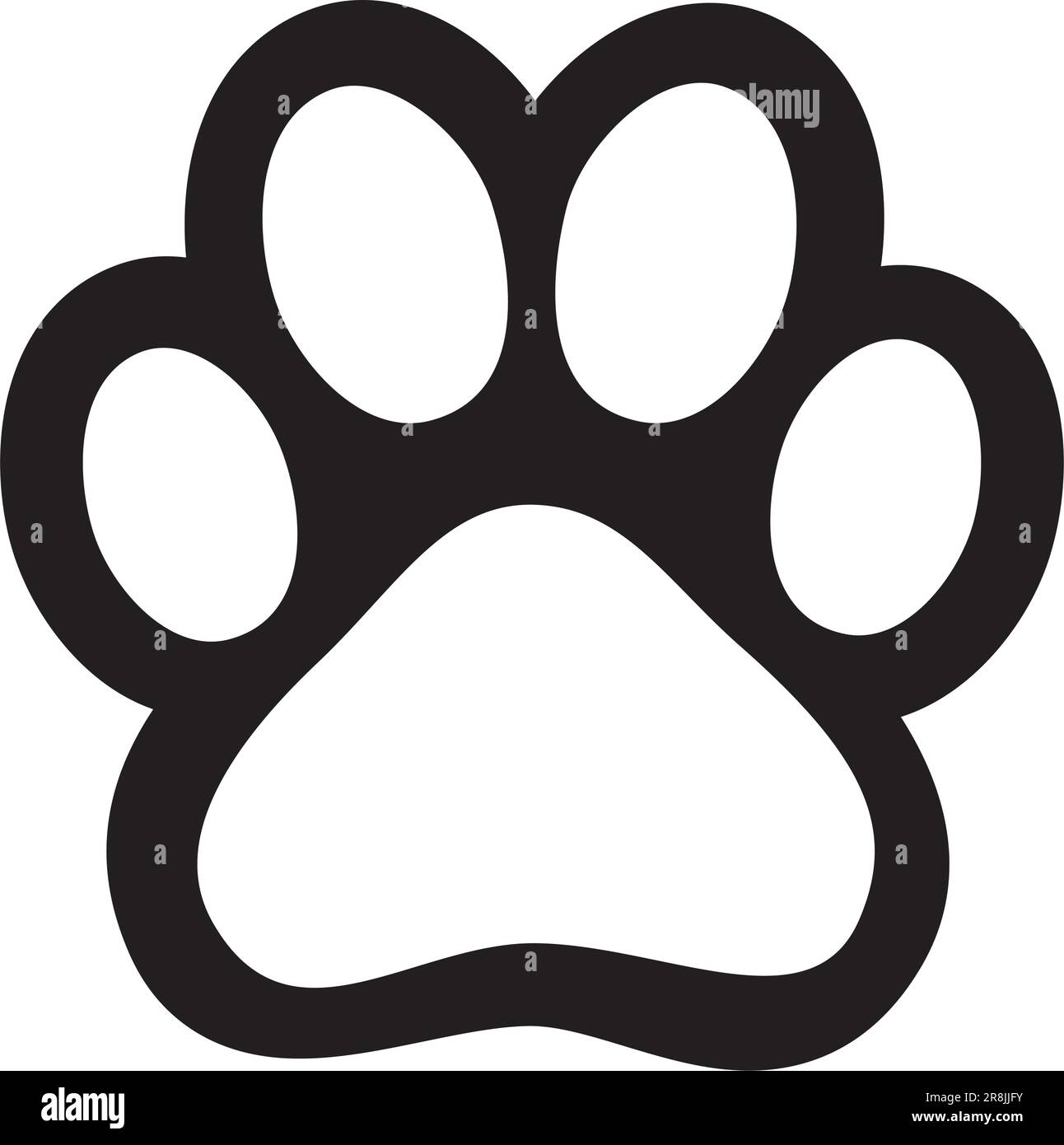 PUPPY DOG FOOTPRINT WITH SILHOUETTE, VETERINARY SYMBOL Stock Vector ...