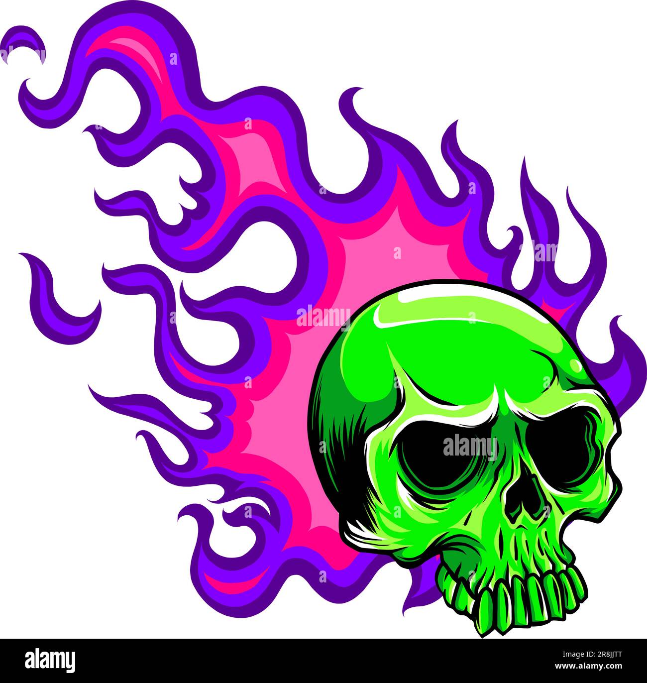 Skull With Purple Flames