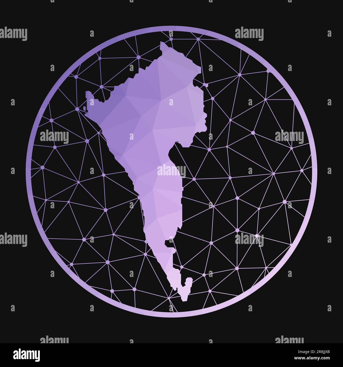 Coron Island icon. Vector polygonal map. Coron icon in geometric style ...
