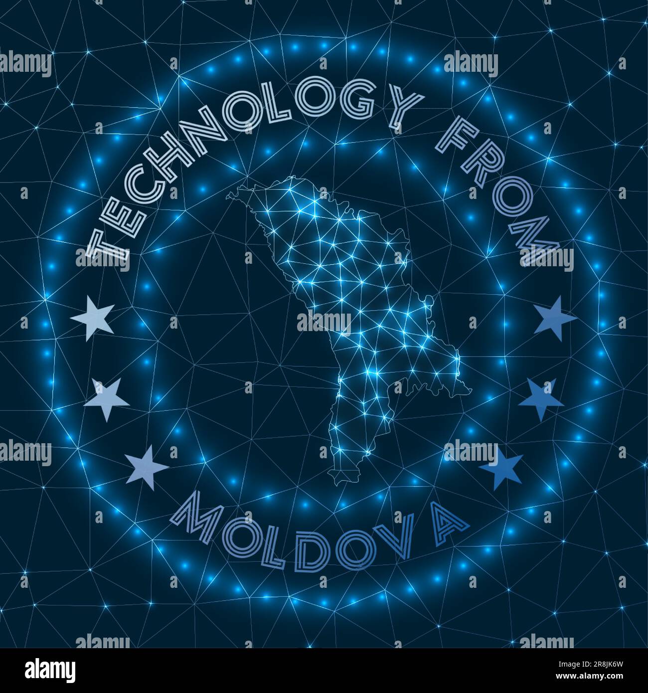 Technology From Moldova. Futuristic geometric badge of the country ...
