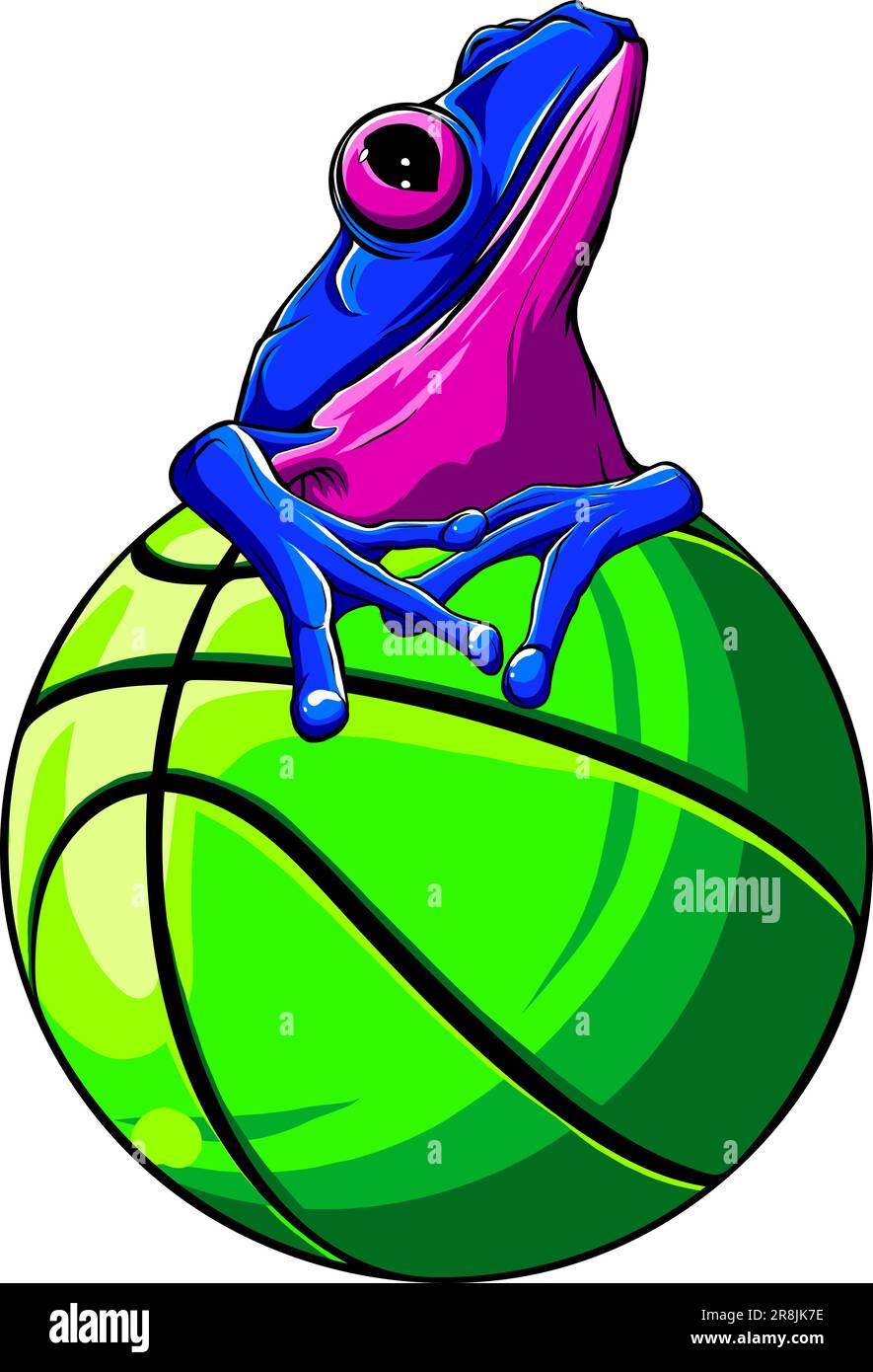 Frog mascotte on a basket ball vector illustration Stock Vector Image ...