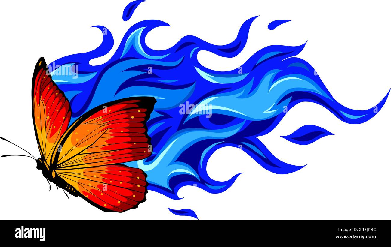 Flaming butterfly wings Stock Vector Images - Alamy