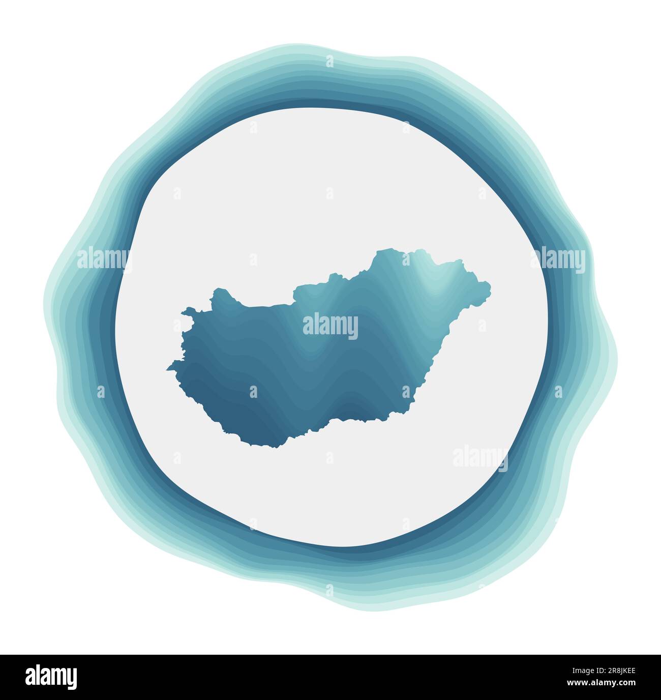 Hungary logo. Badge of the country. Layered circular sign around ...