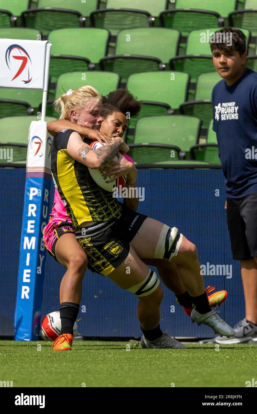 AUSTIN, TX - JUNE 17: Southern Headliners player Monique Coffey (19 ...