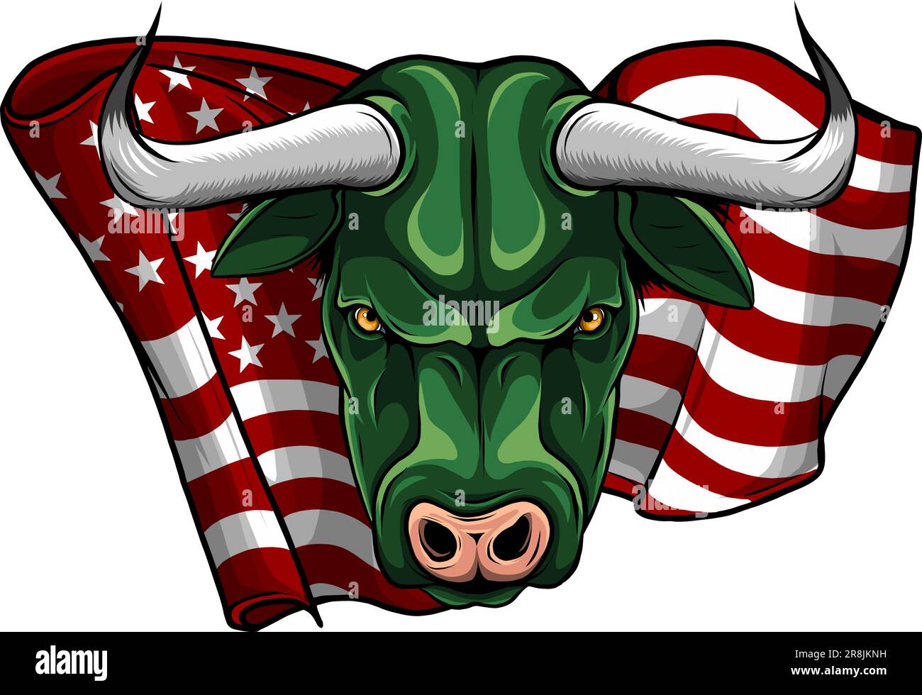vector of head of bull with american flag Stock Vector Image & Art - Alamy