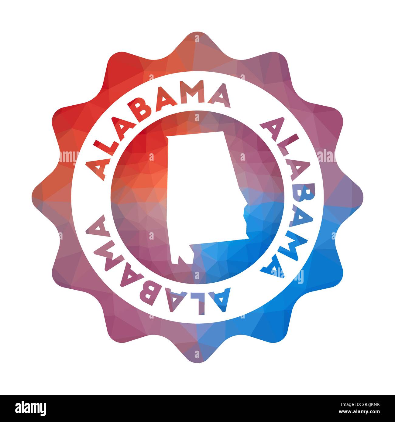 Alabama low poly logo. Colorful gradient travel logo of the US state in ...