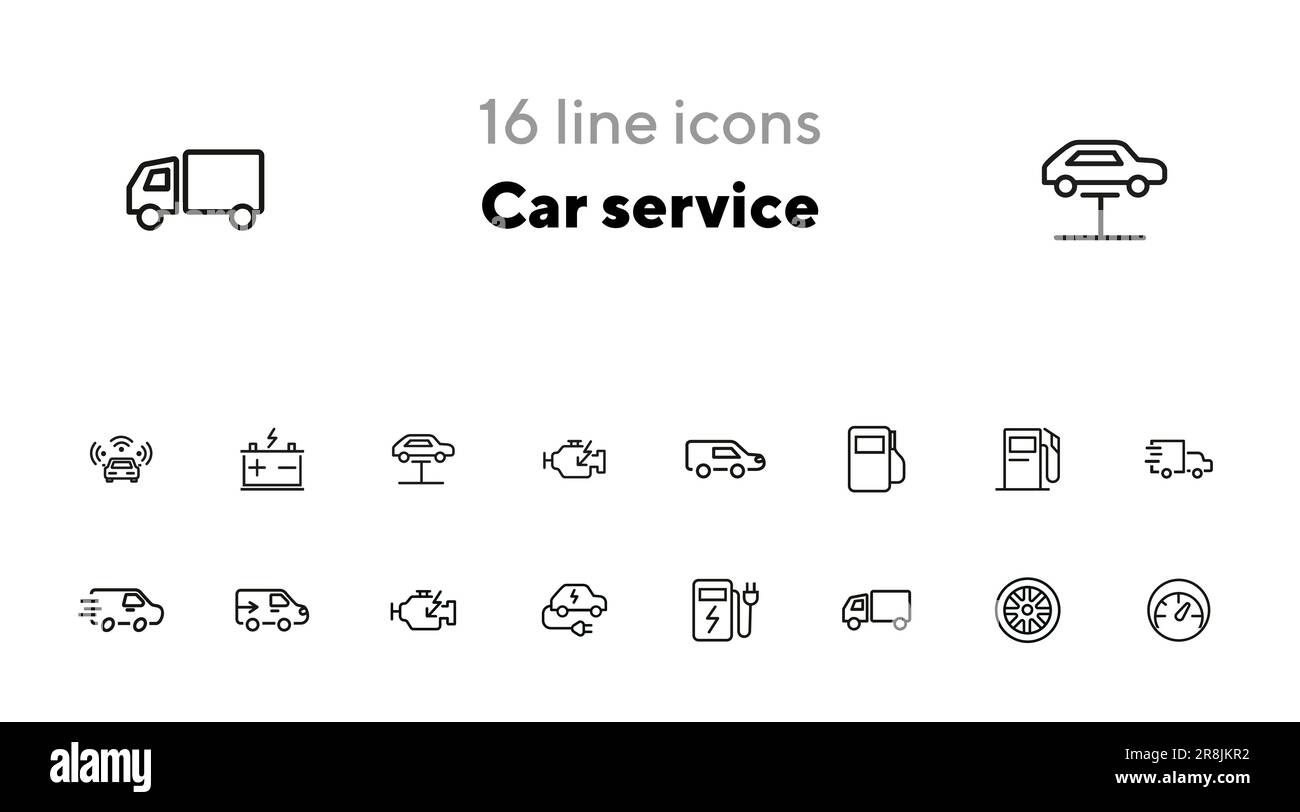 Electric truck line icon Cut Out Stock Images & Pictures - Alamy