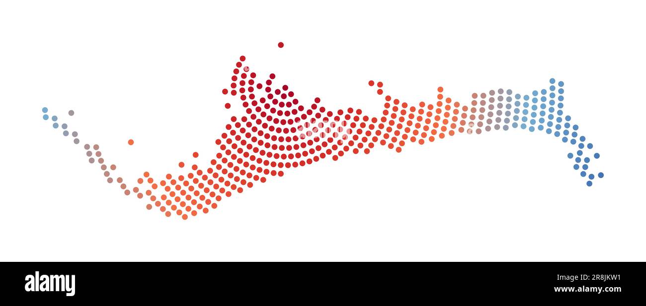 Grand Bahama dotted map. Digital style shape of Grand Bahama. Tech icon ...