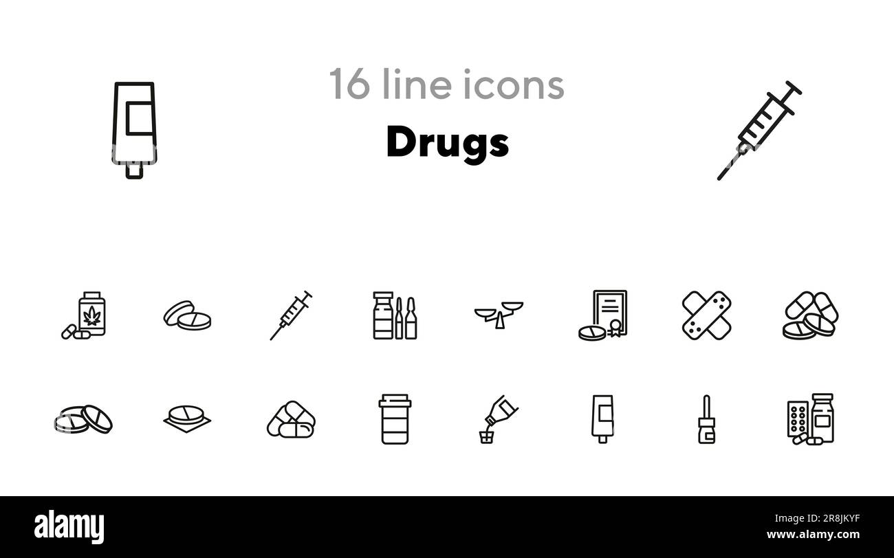 Drugs icon set Stock Vector Image & Art - Alamy
