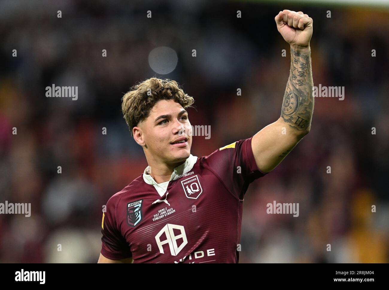 Brisbane, Australia. 21st June, 2023. Reece Walsh of the Maroons ...