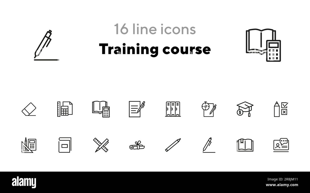 Training course line icon set Stock Vector Image & Art - Alamy
