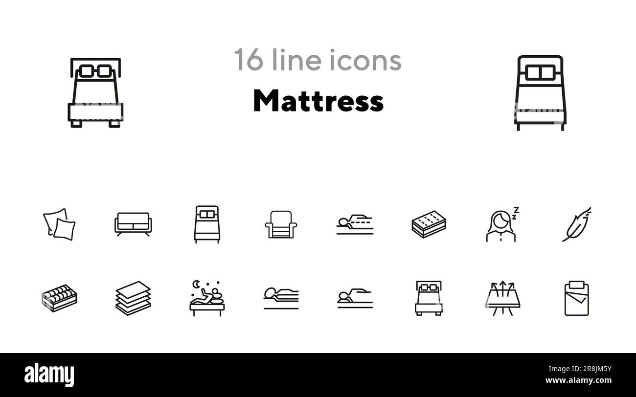 Mattress icon set Stock Vector Image & Art - Alamy