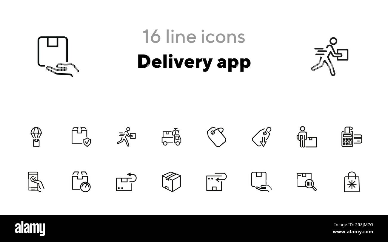 Delivery app icon set Stock Vector Image & Art - Alamy