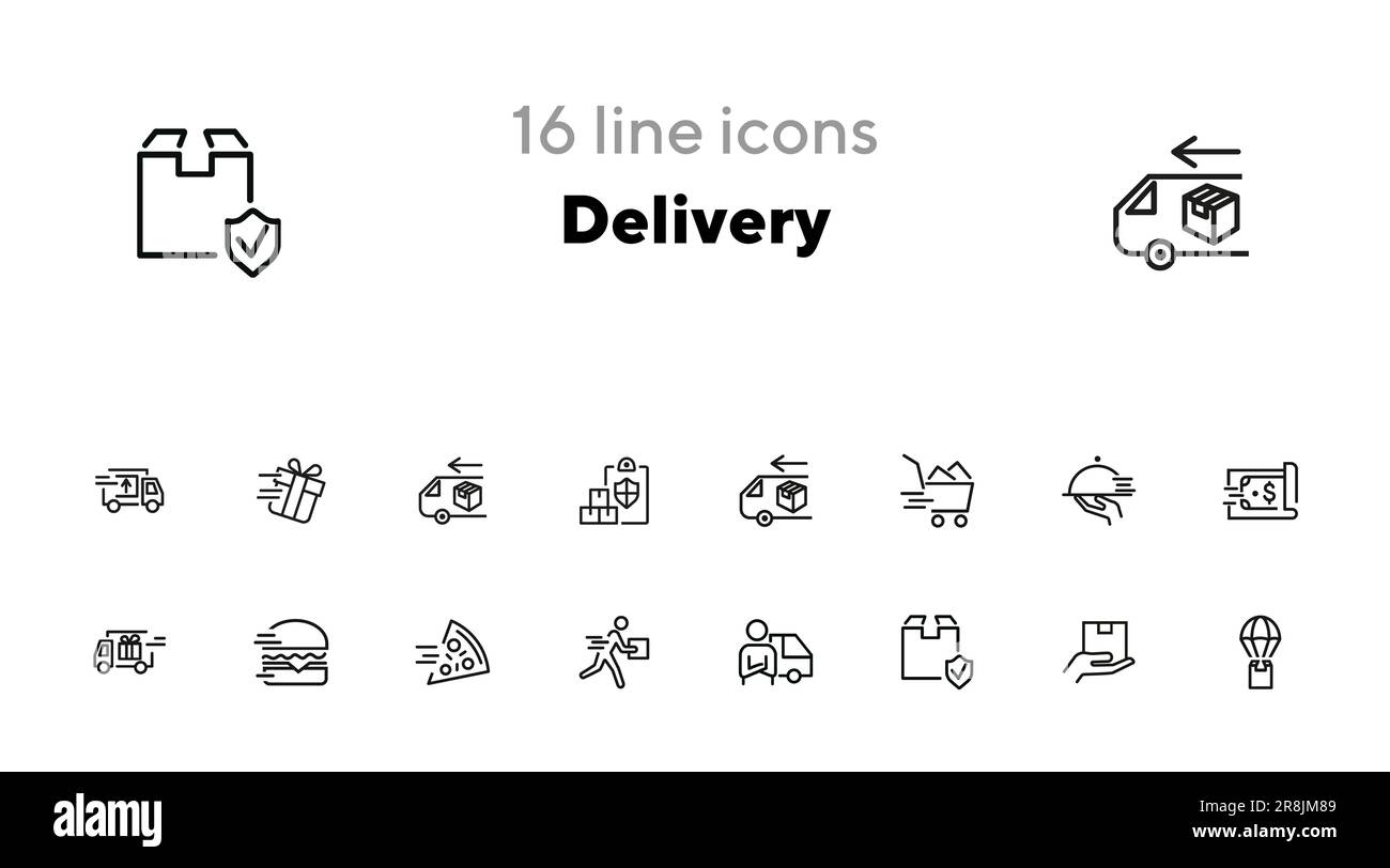 Delivery icon set Stock Vector Image & Art - Alamy