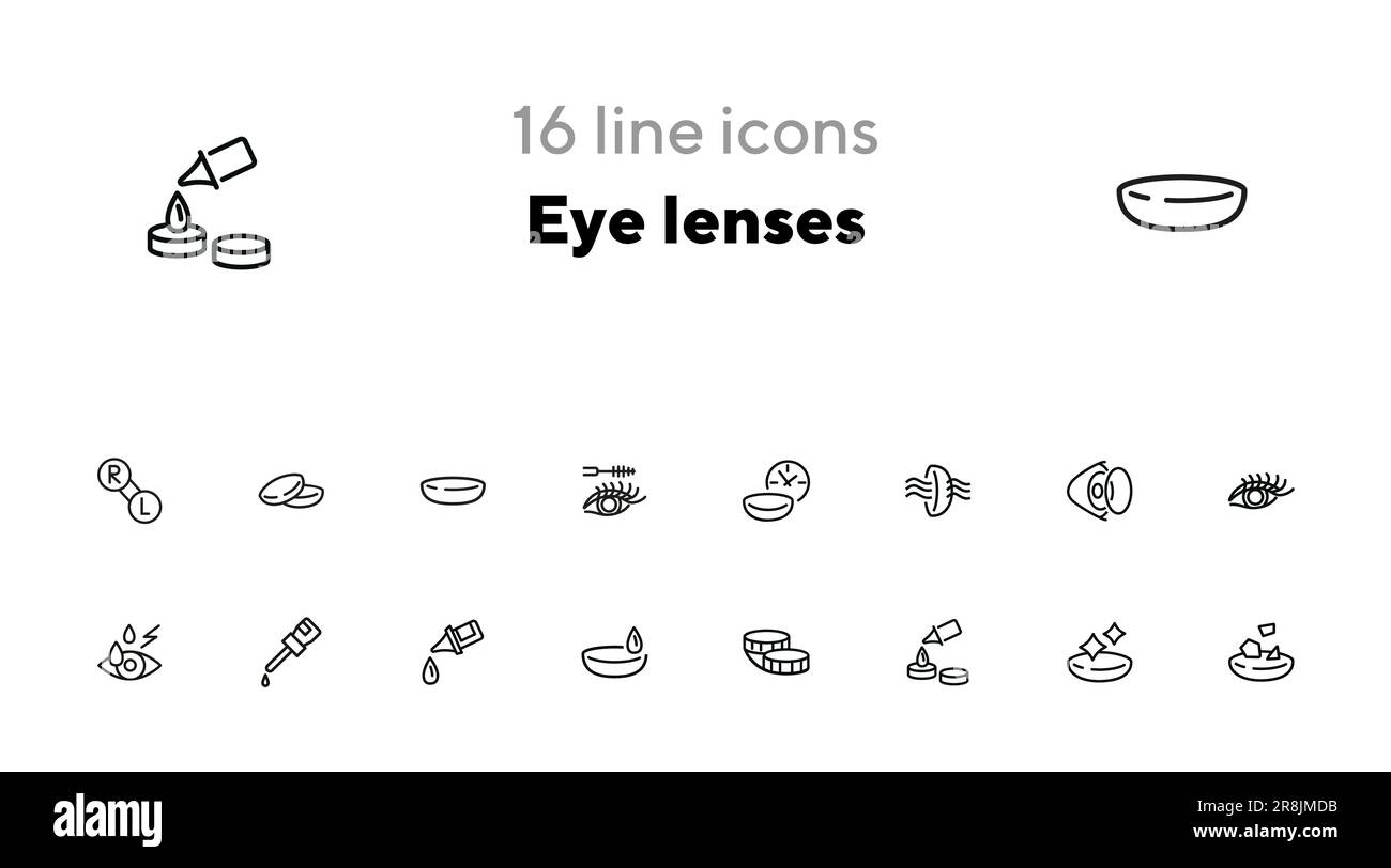 Eye lenses line icon set Stock Vector Image & Art - Alamy