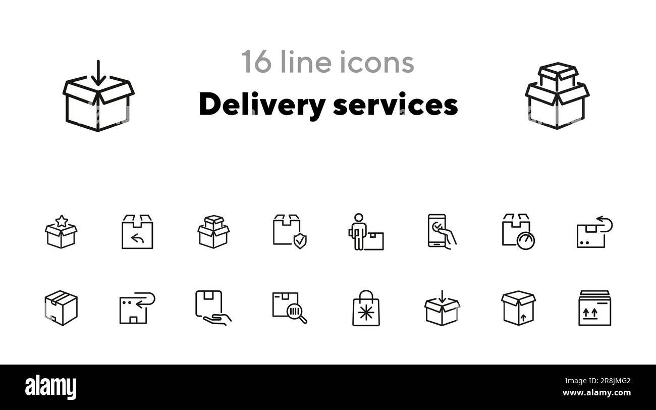 Delivery services line icon set Stock Vector Image & Art - Alamy