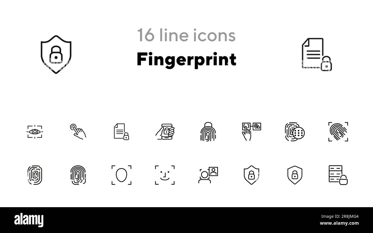 Fingerprint line icon set Stock Vector Image & Art - Alamy