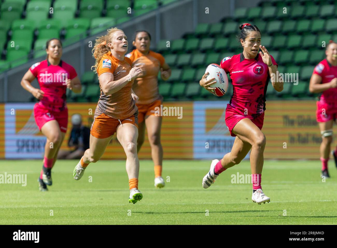 AUSTIN, TX - JUNE 17: New York Locals player Stacey Waaka (3) races ...