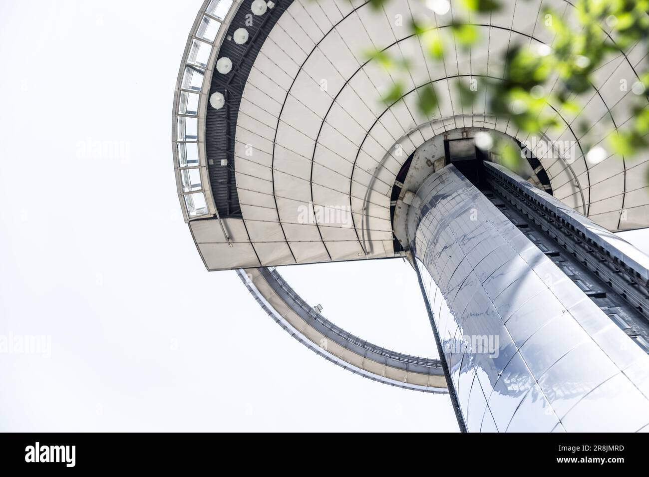 Image of the Moncloa lighthouse with its circular glass viewpoint on ...