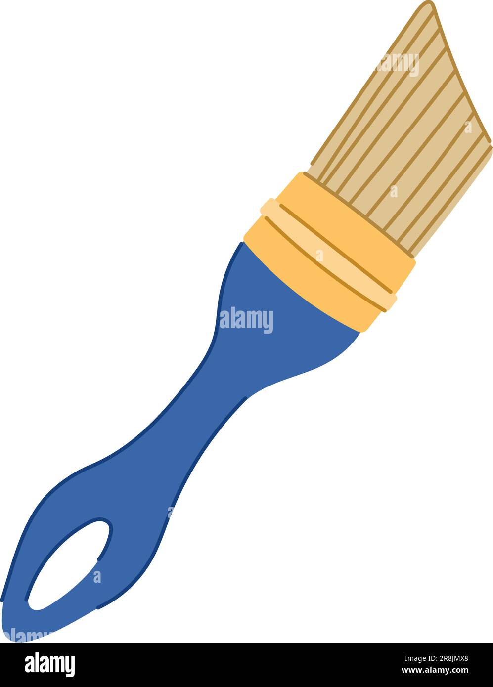 wood brush paint tool cartoon vector illustration Stock Vector Image ...