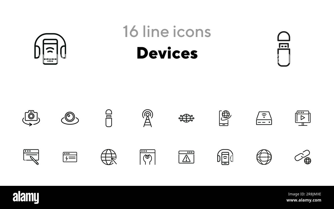 Devices Line Icon Set Stock Vector Image And Art Alamy