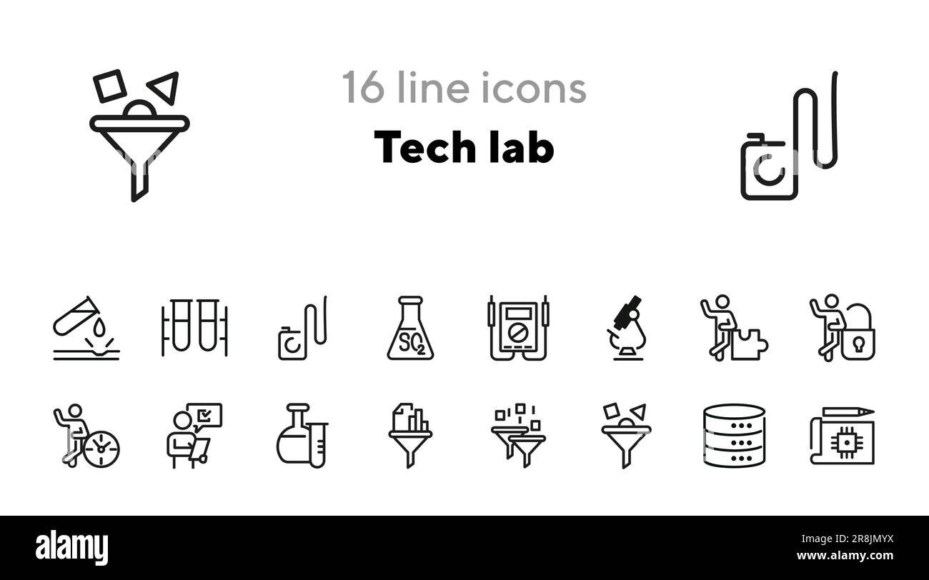 Tech lab line icon set Stock Vector Image & Art - Alamy