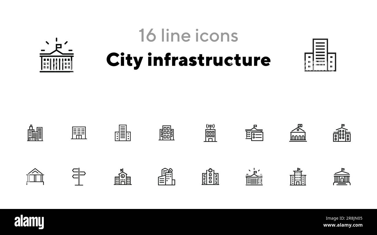 City infrastructure line icon set Stock Vector Image & Art - Alamy