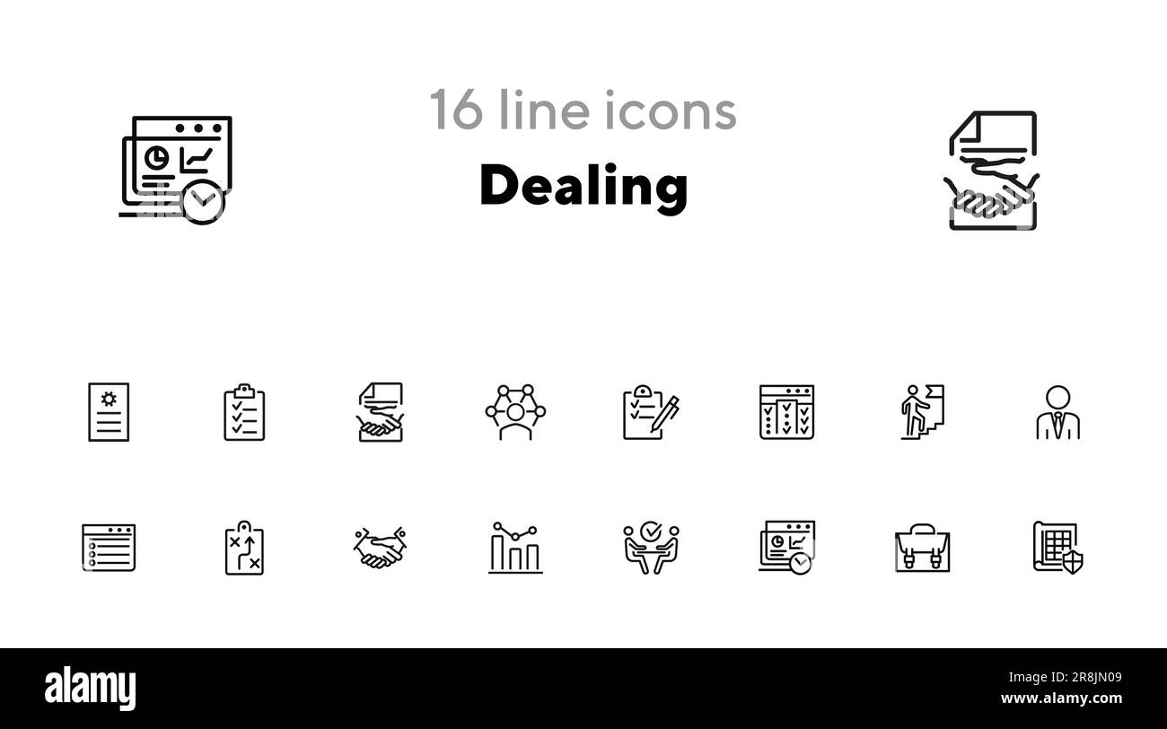 Dealing line icon set Stock Vector Image & Art - Alamy