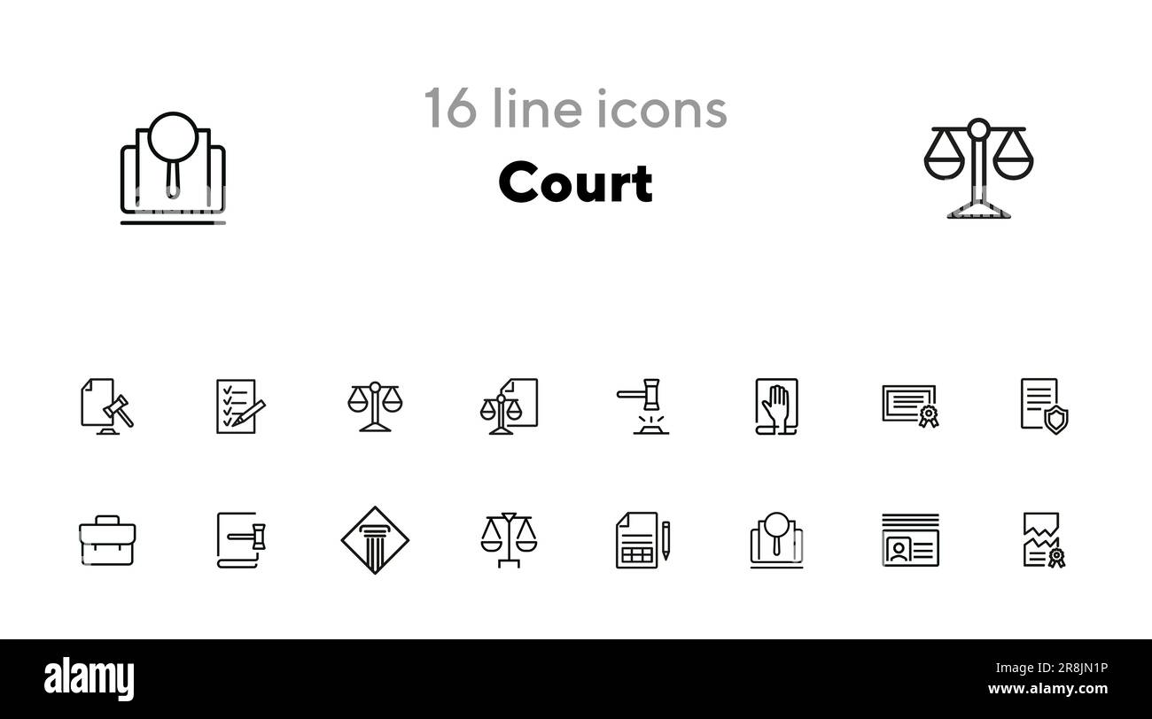 Court house icon outline Cut Out Stock Images & Pictures - Alamy