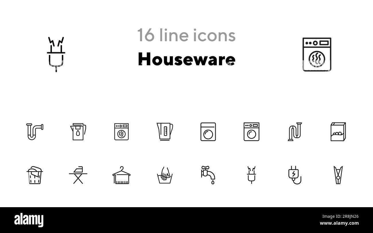 Houseware line icon set Stock Vector Image & Art - Alamy