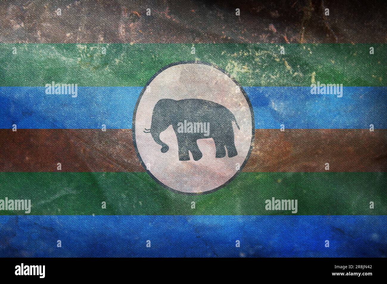 retro flag of Nilo Saharan peoples Acholi people with grunge texture ...