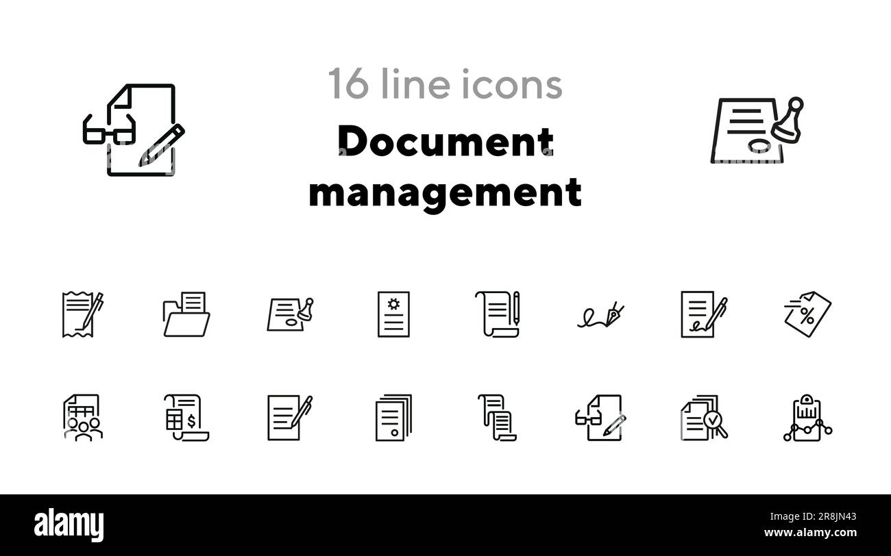 Document icon logo outline hi-res stock photography and images - Alamy